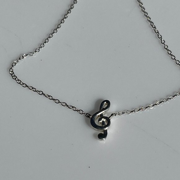 Jewelry | Sterling Silver Treble Clef Necklace | Poshmark